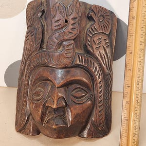 Vintage Hand-carved Mayan Mask - Etsy