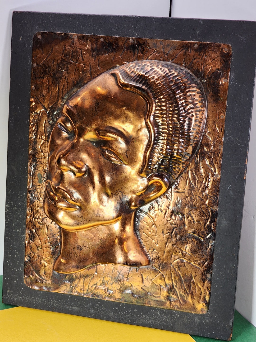 Beautiful Repousse Copper Portrait - Etsy