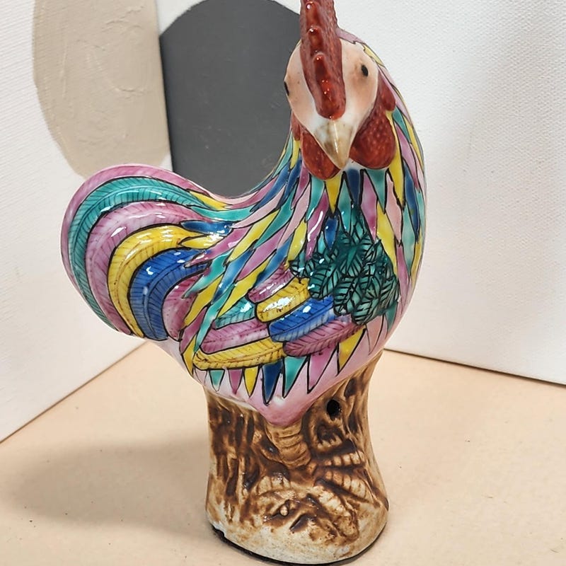 Rooster and Roses - Etsy