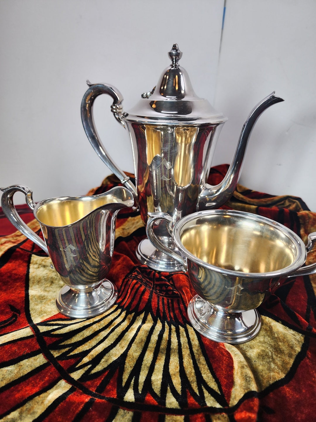 Vintage Gorham Tea Pot, Creamer, and Sugar Bowl - Etsy