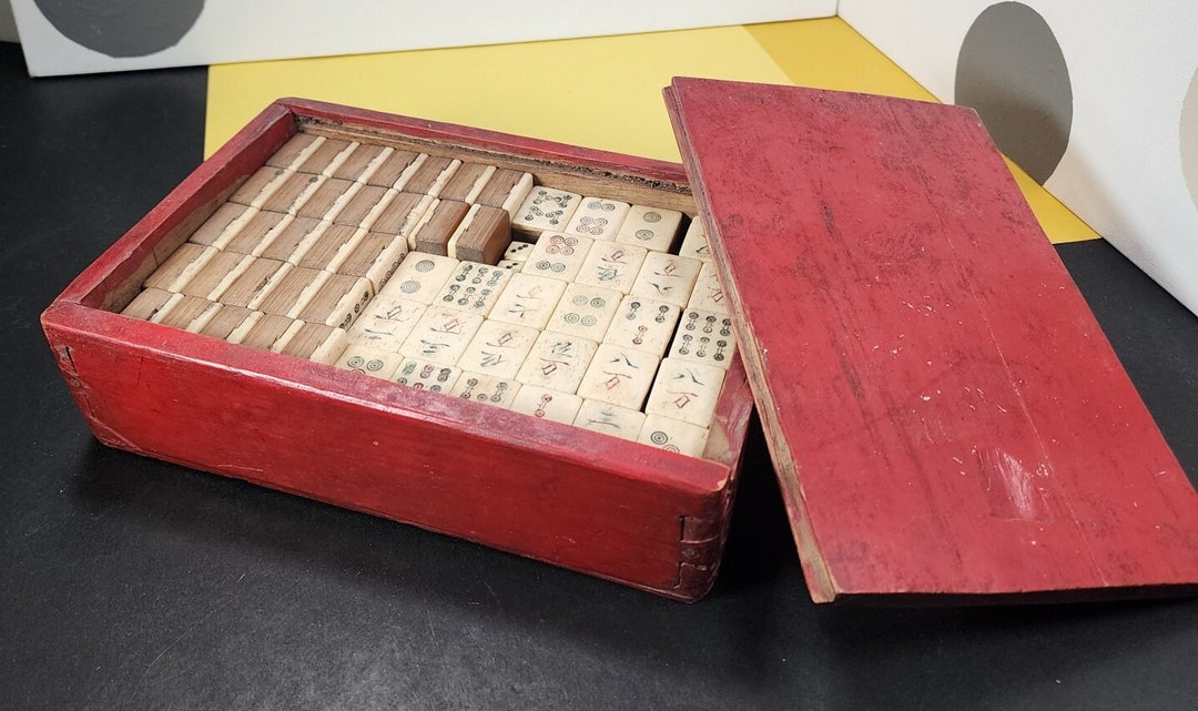Vintage Bone and Bamboo Mahjong Set - Etsy