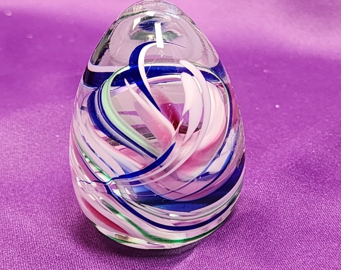 Vintage Joe Rice Pink Crimped Ribbon Paperweight - Etsy