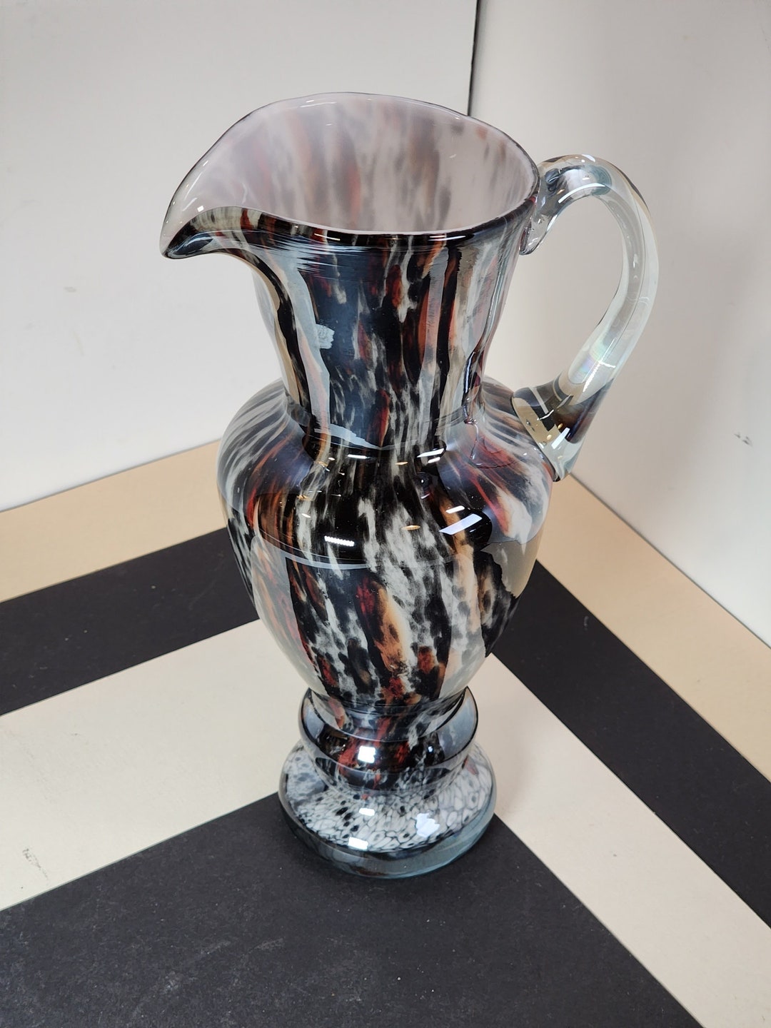 Handblown Glass Pitcher/vase - Etsy