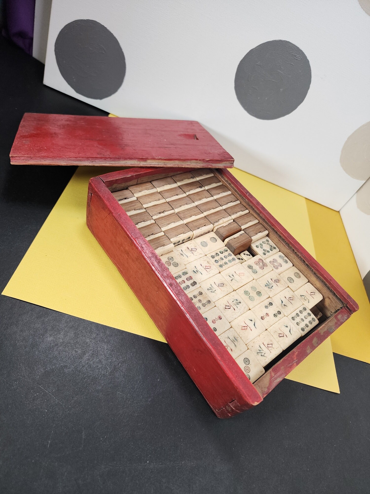 Vintage Bone and Bamboo Mahjong Set - Etsy