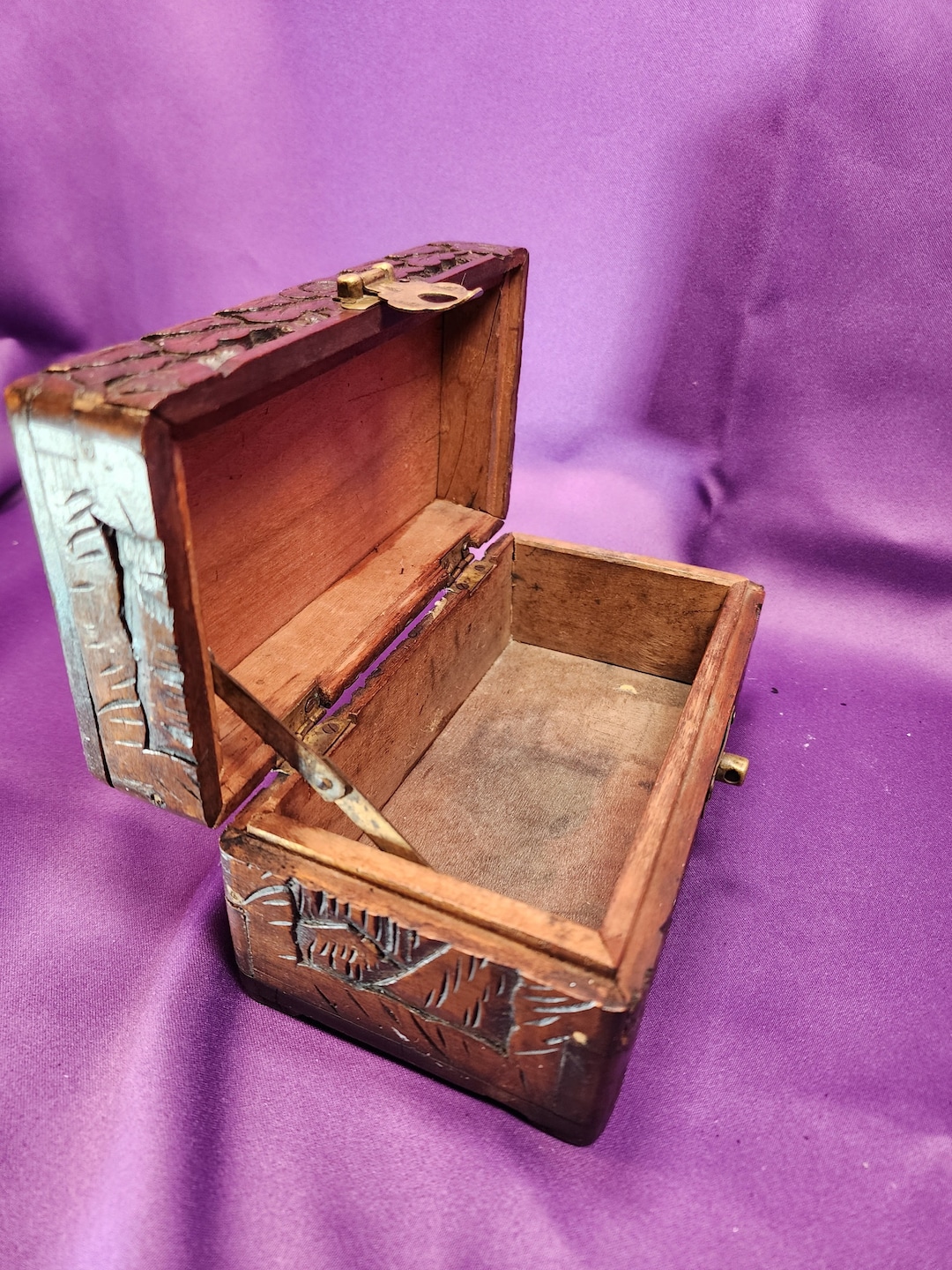 Vintage Carved Wooden Box - Etsy