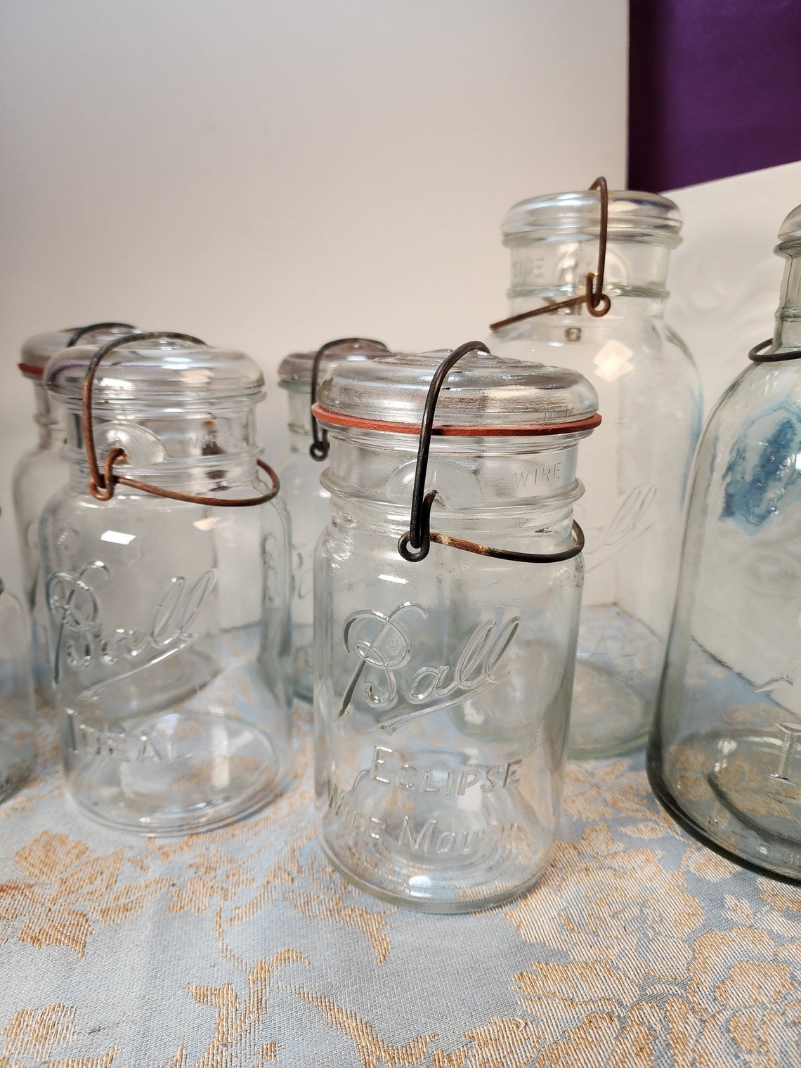 Lot of 7 Assorted Antique Ball Jars Large to Small - Etsy
