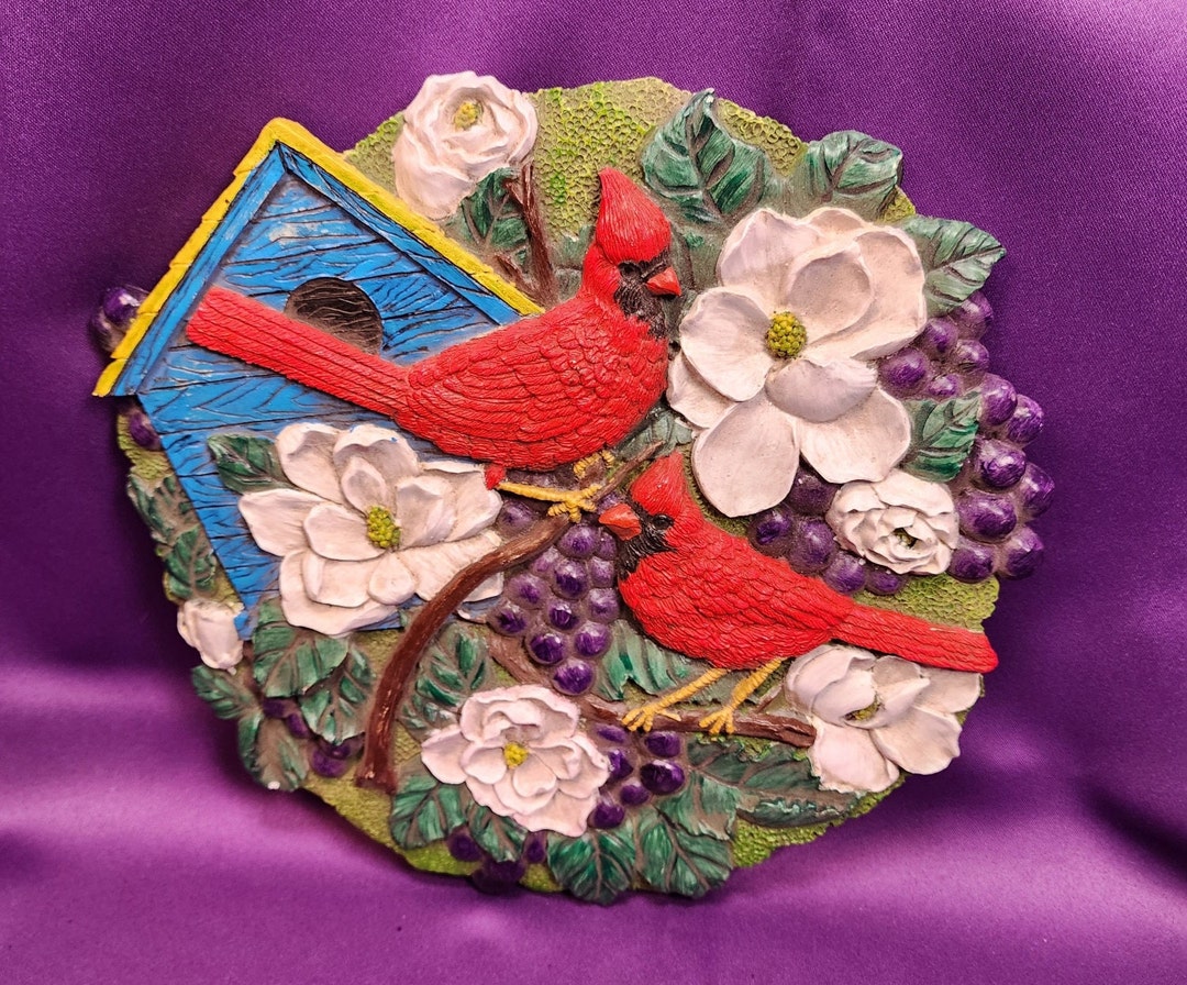 Vintage Craft Cardinal Plaque - Etsy