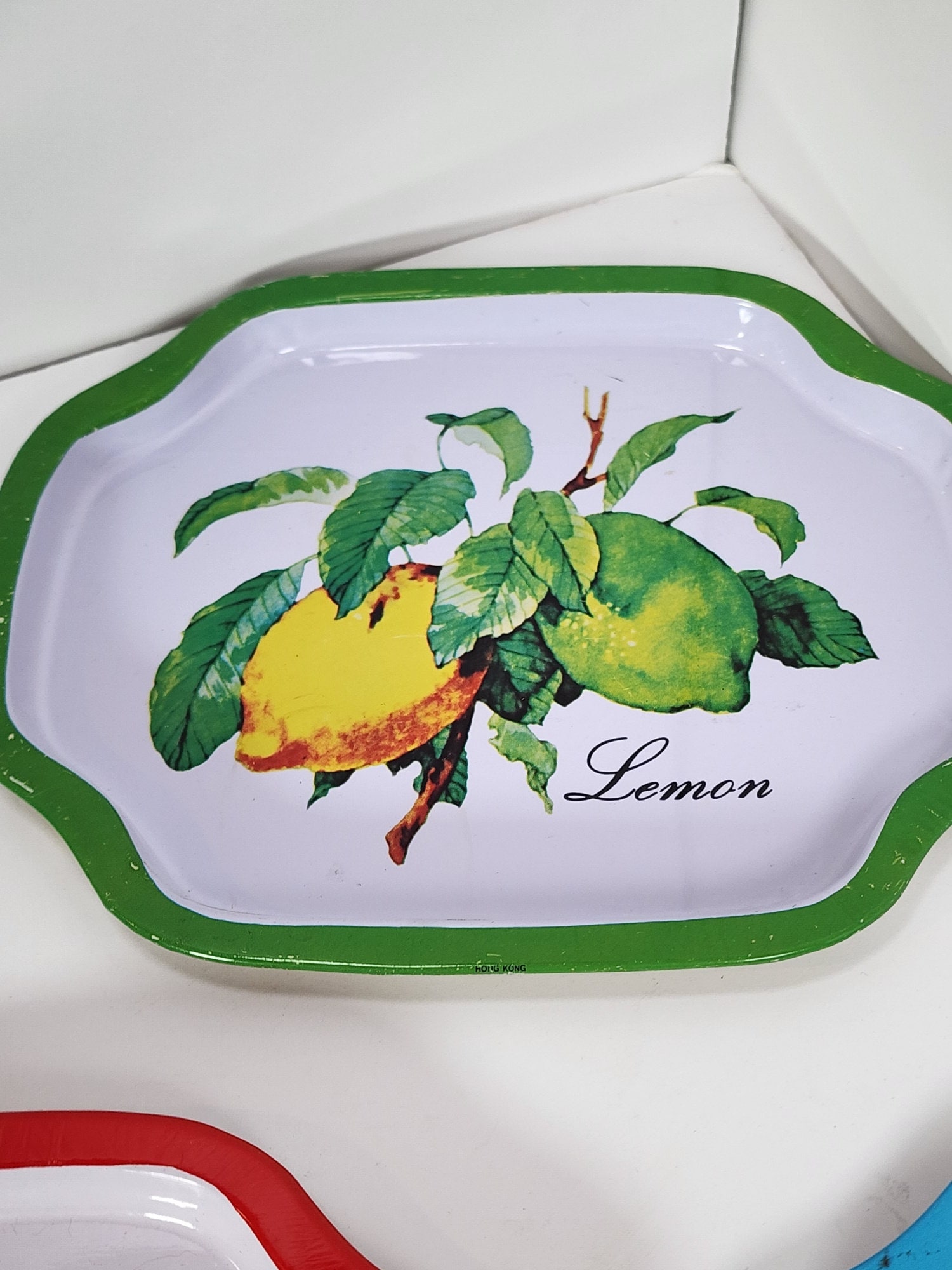 Lot of 5 Vintage Metal Floral Trays - Etsy