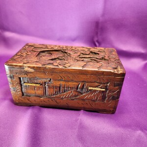 Vintage Carved Wooden Box - Etsy