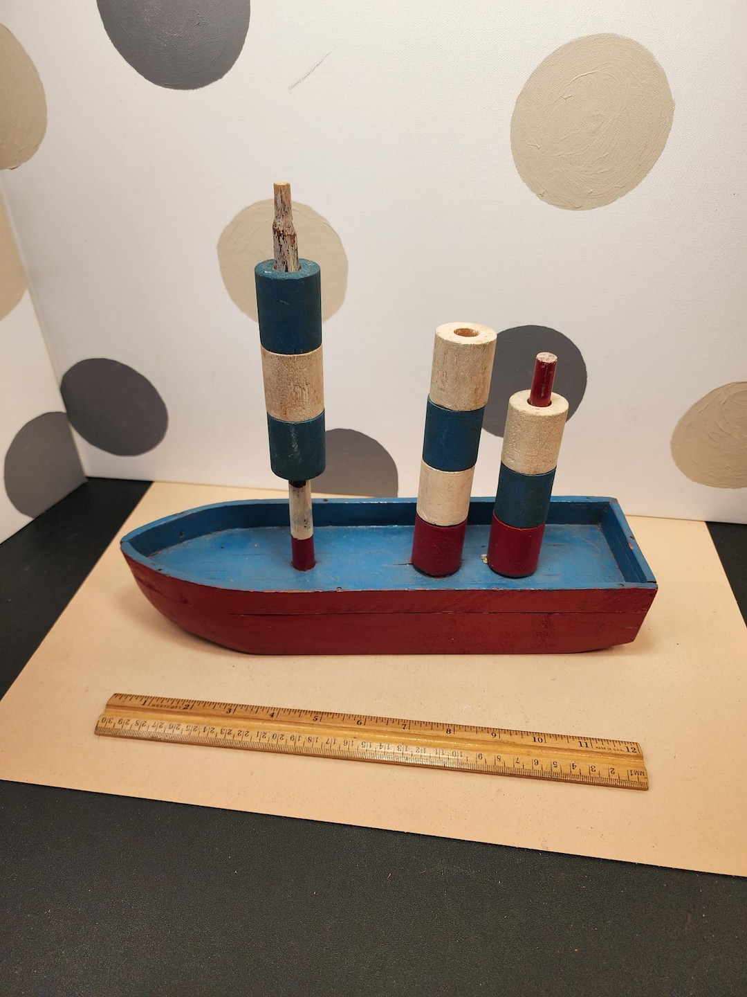 Folkart Childs Toy Boat - Etsy