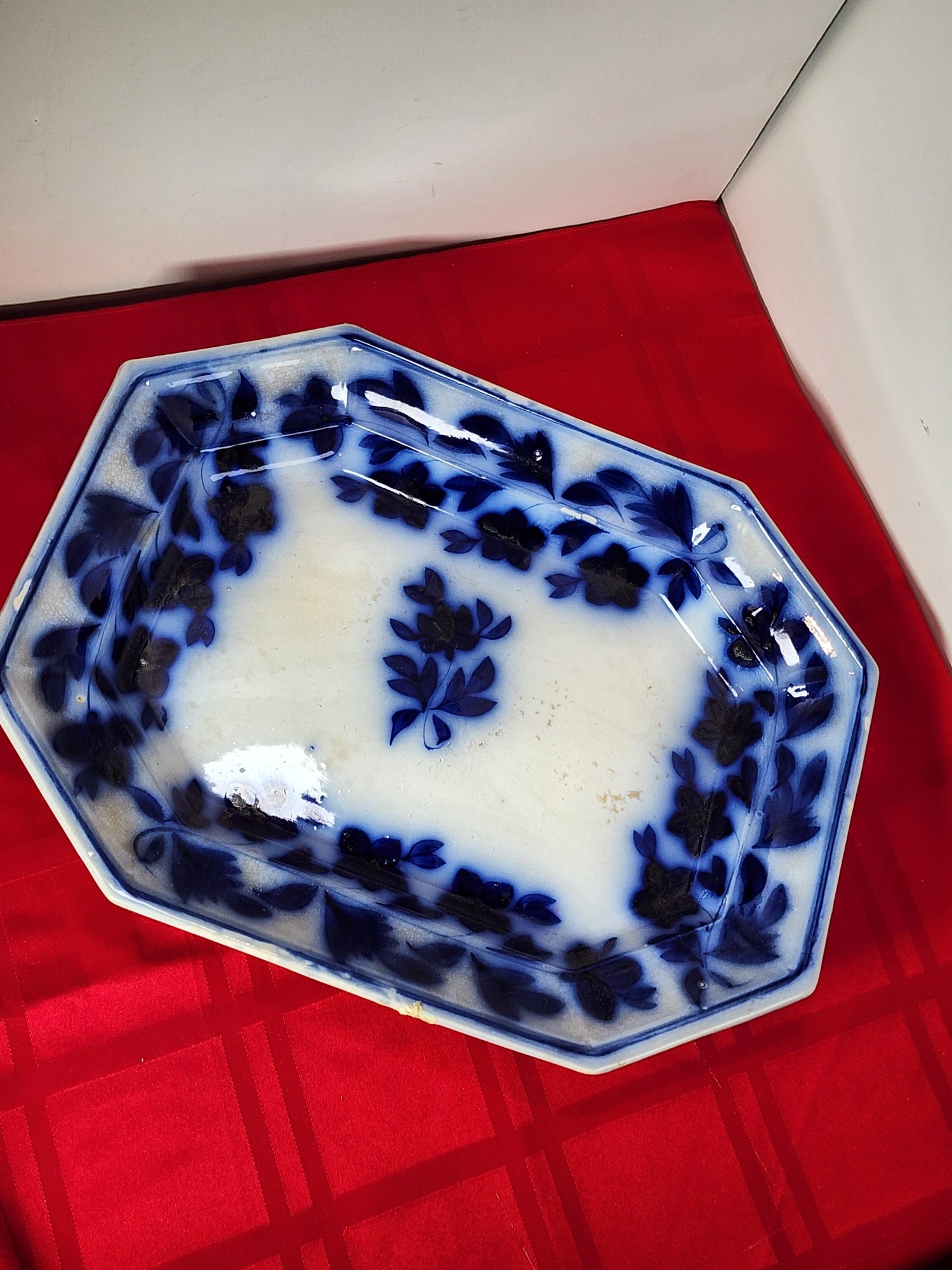 Antique Blue Flow Platter - Etsy
