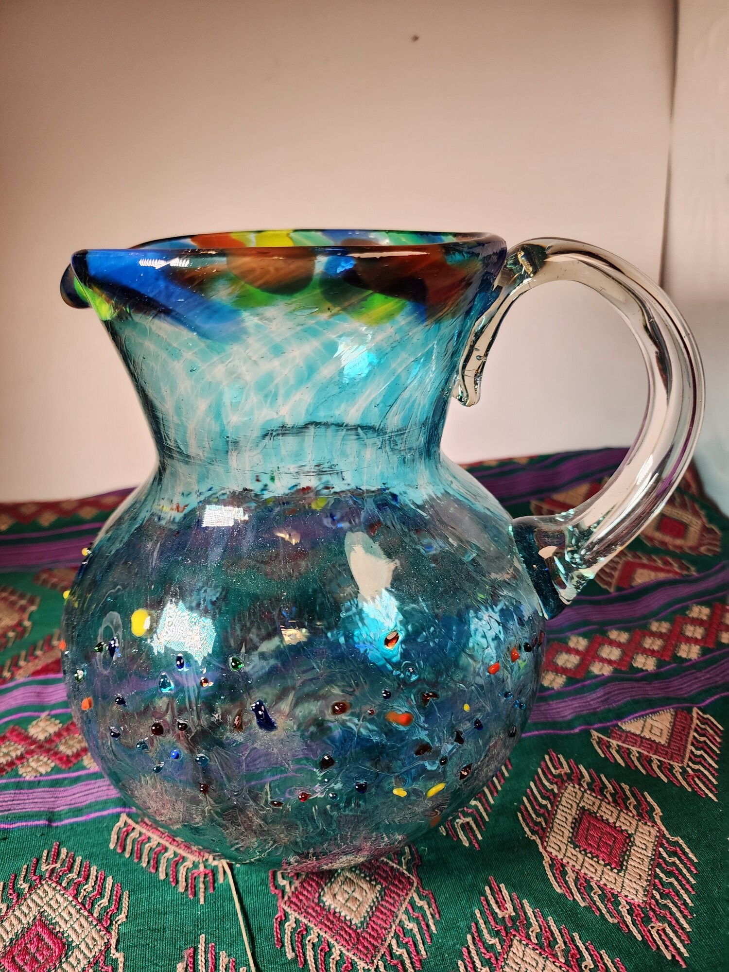 Aqua Del Sol Glass Pitcher - Etsy