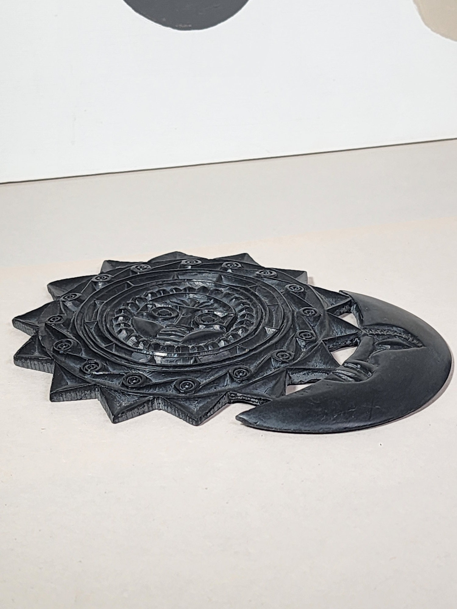 Vintage Inca Sun and Moon Hand Carved Slate - Etsy