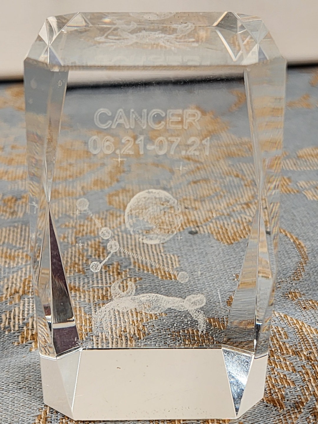 Vintage Crystal Cancer Sign Decoration - Etsy