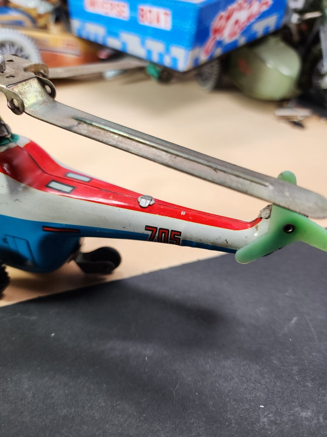 Vintage Tin Helicopter - Etsy