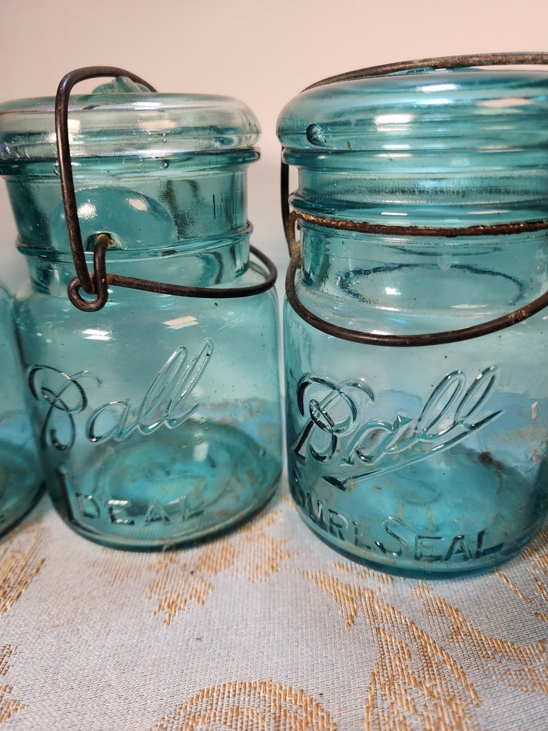 Lot of 5 Blue Antique Ball Jars - Etsy