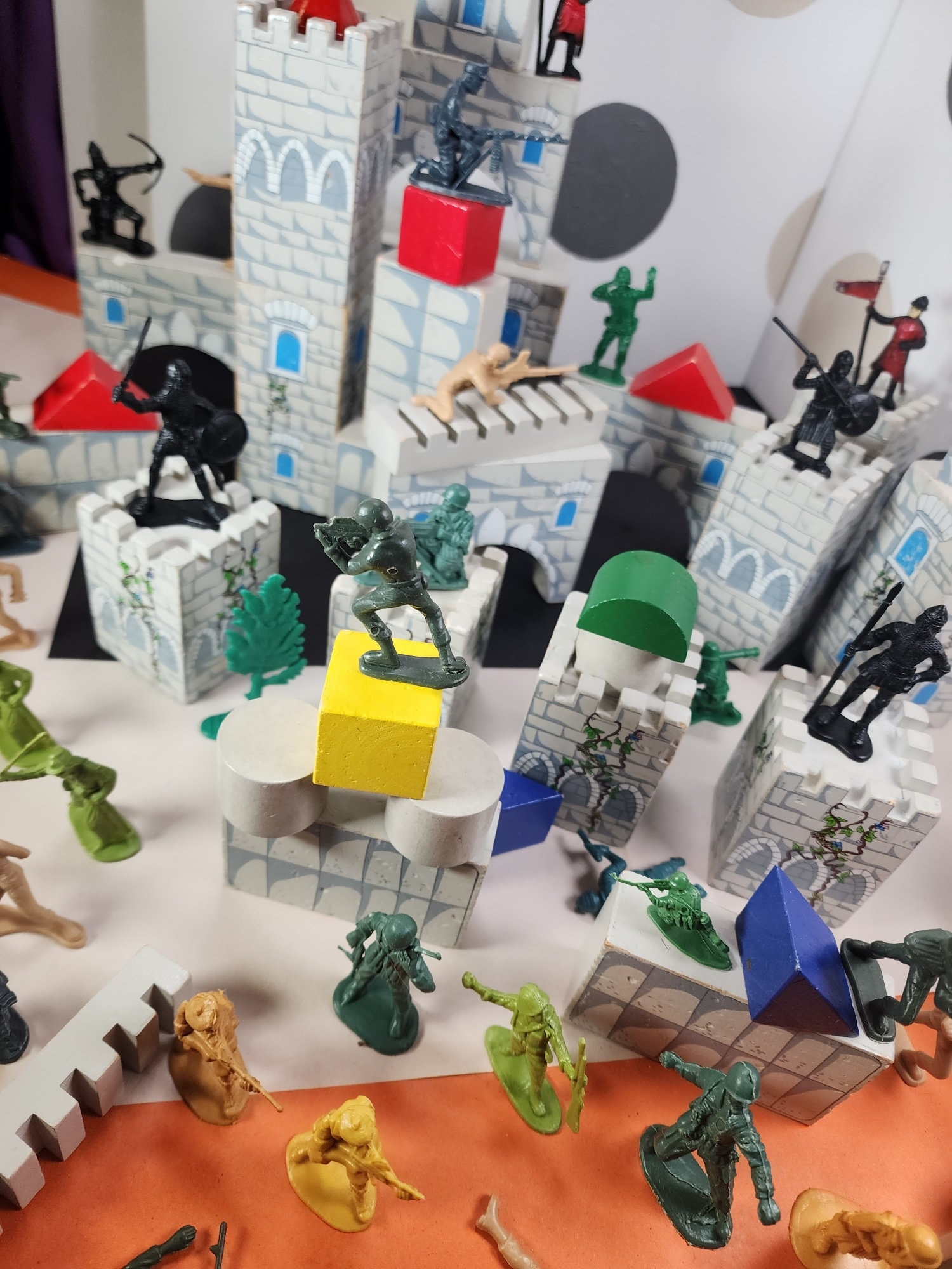 Collection of Vintage Castle Blocks and Plastic Action Figures - Etsy