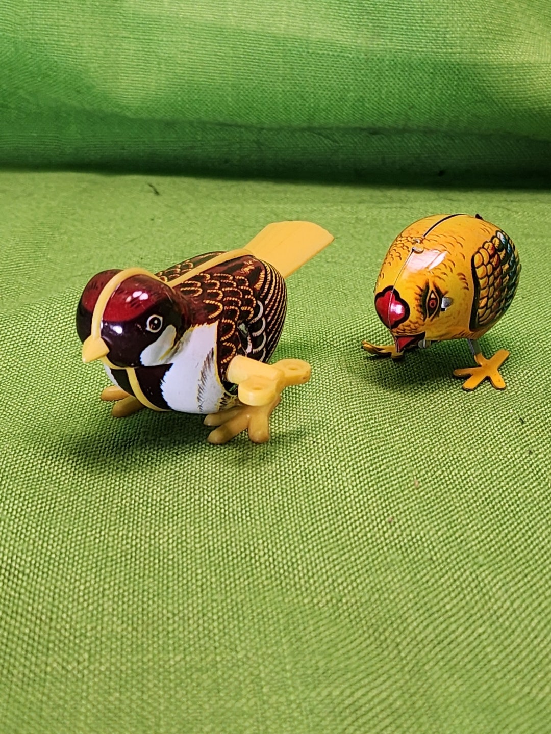 2 Tin Toy Birdies - Wind Up - Etsy