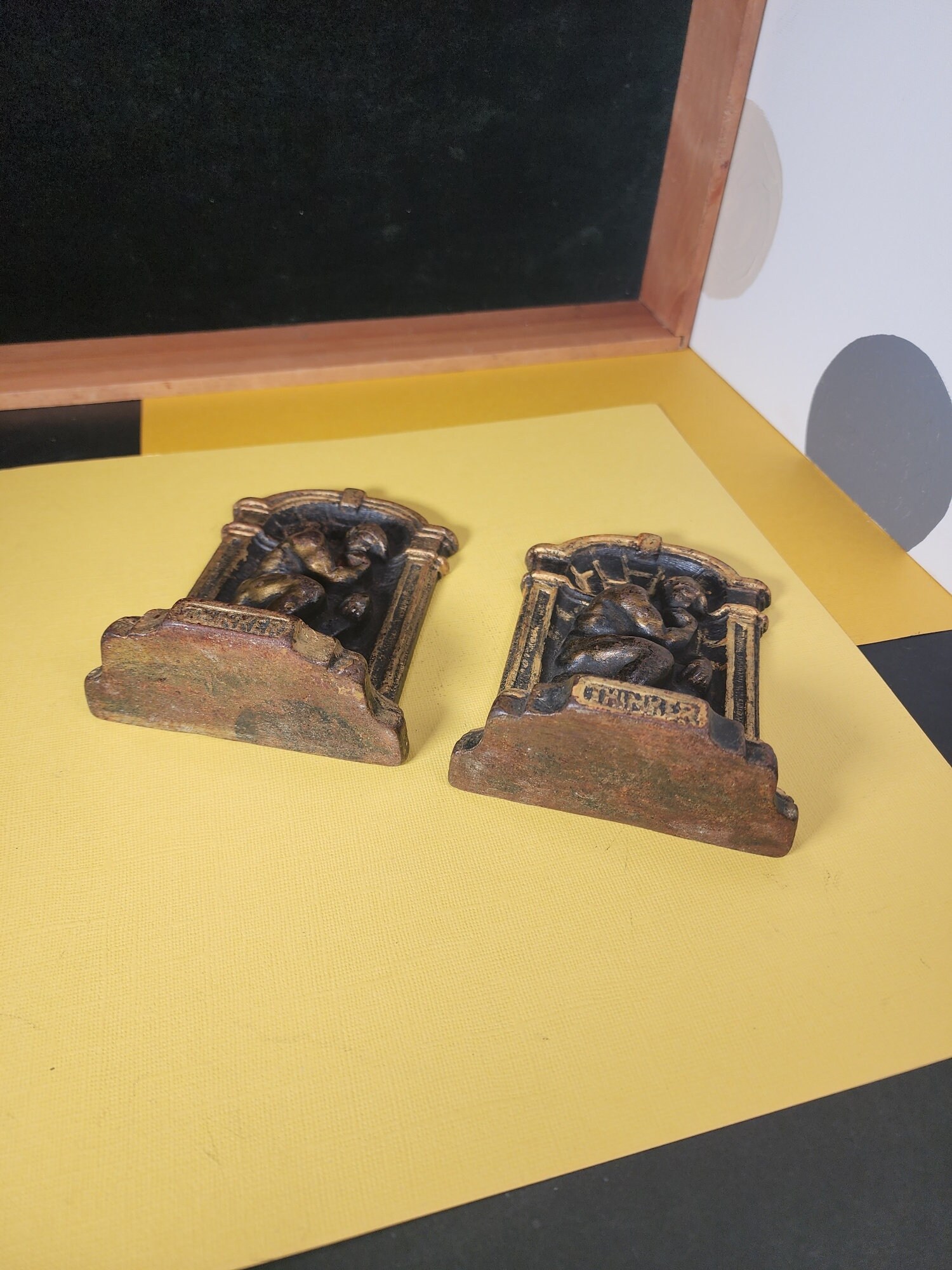 Vintage Thinker Bookends - Etsy