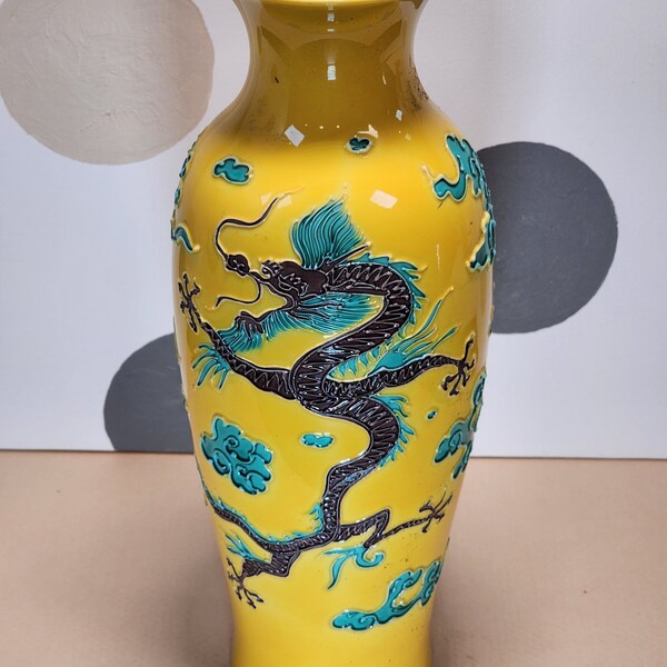 Chinese Dragon Vase - Etsy