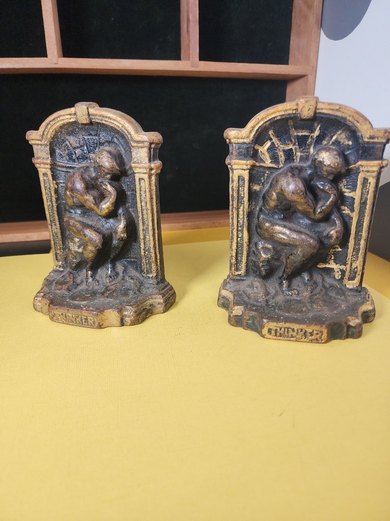 Vintage Thinker Bookends - Etsy