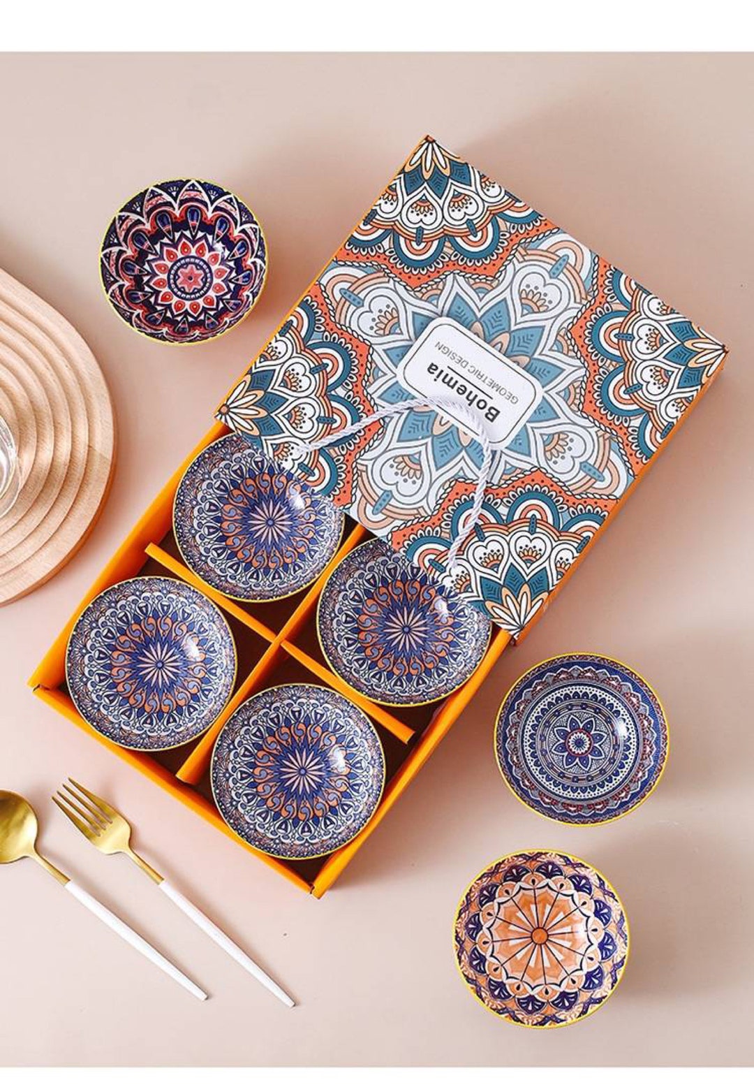 Japanese Style Ceramic Rice Bowl With Gift Box Set of 4 - Etsy