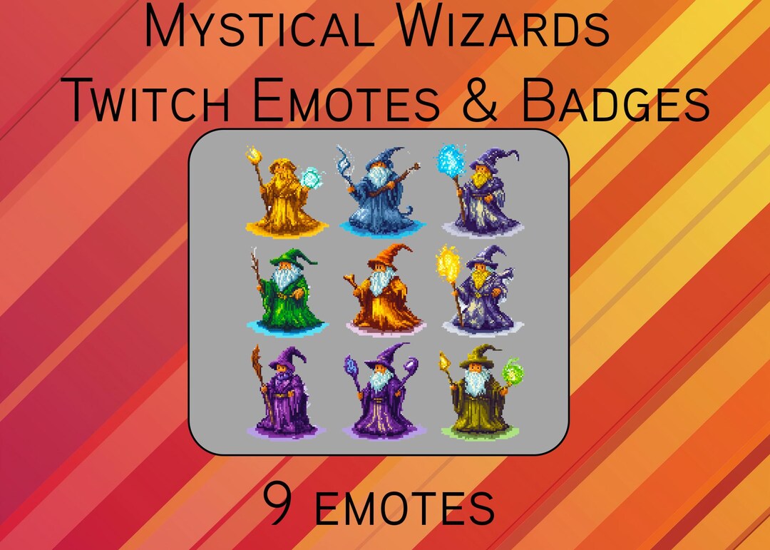 Mystical Wizards | Used for Twitch Emotes & Badges | 9 Emotes | 9 ...