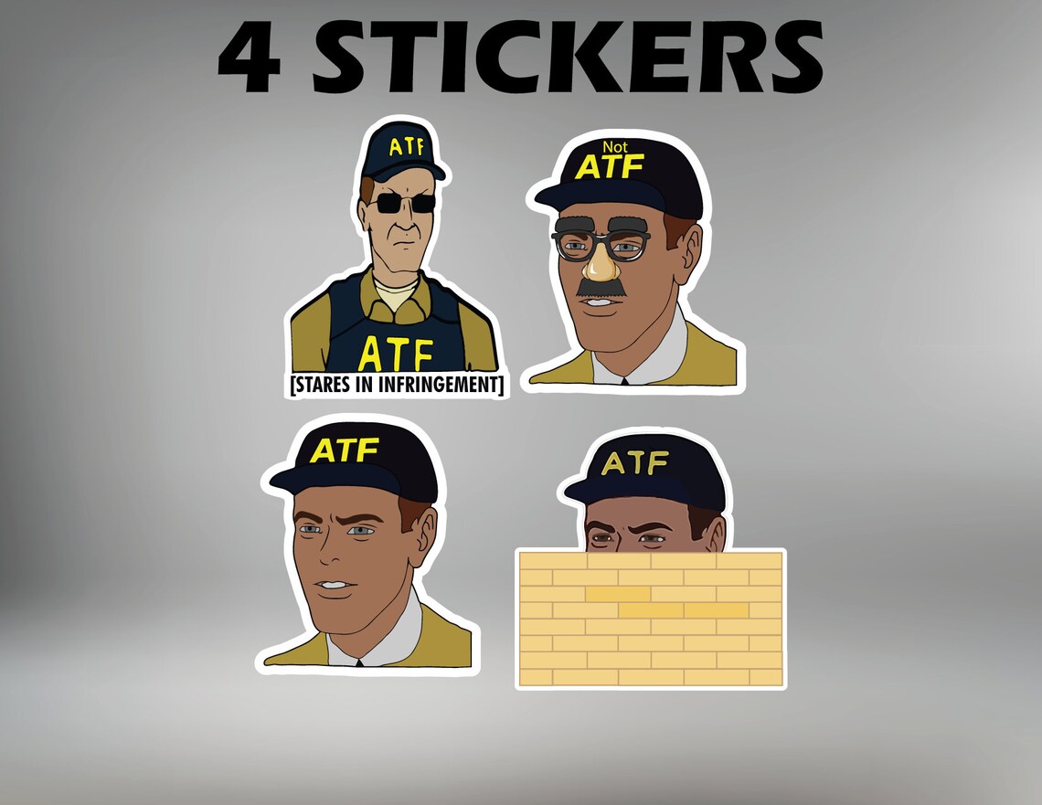 ATF MAN Sticker Bundle Meme Sticker Vinyl Various Sizes - Etsy