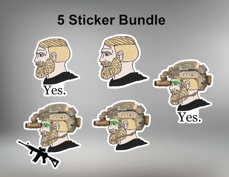 Chad Meme Stickers Chad Meme Sticker Vinyl Bundle Available Various ...