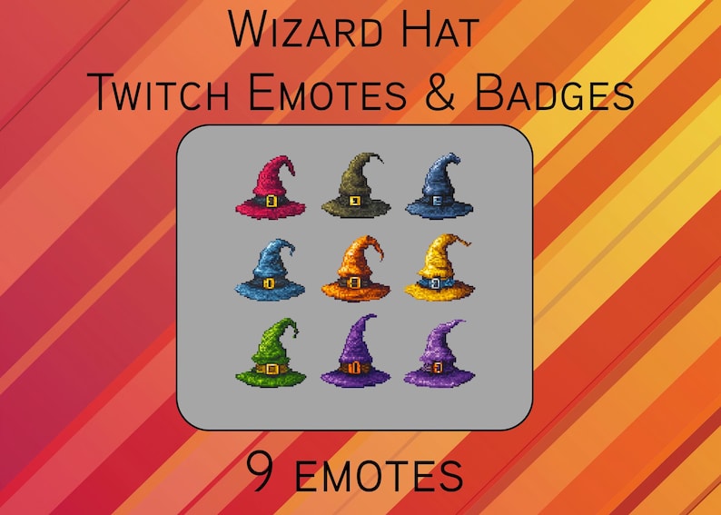 Pixel Wizard Hat Emotes | Twitch Emotes | Discord Emotes | Twitch ...