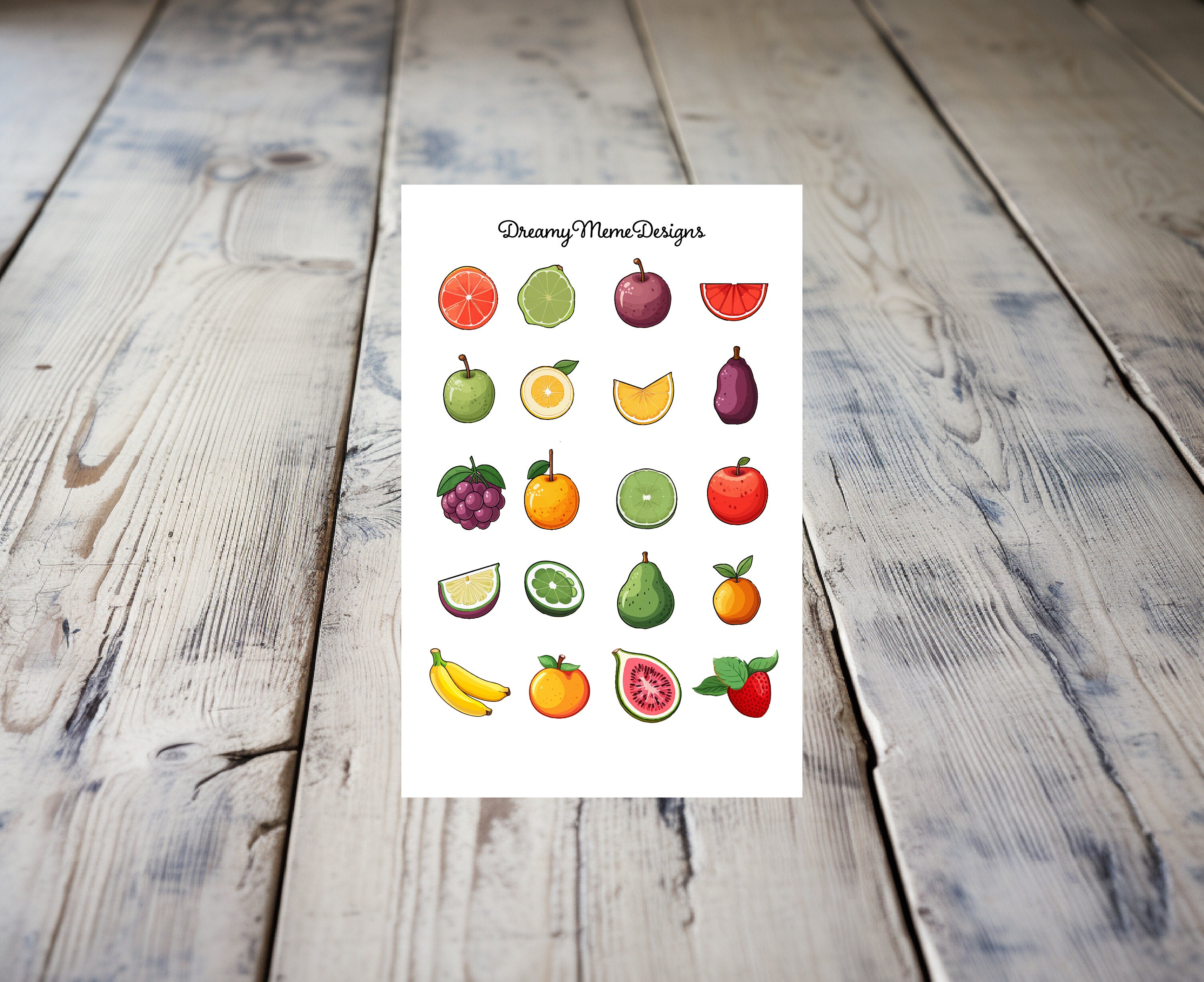 Fruit Sticker Sheet | Planner Stickers | Scrapbooking Stickers ...