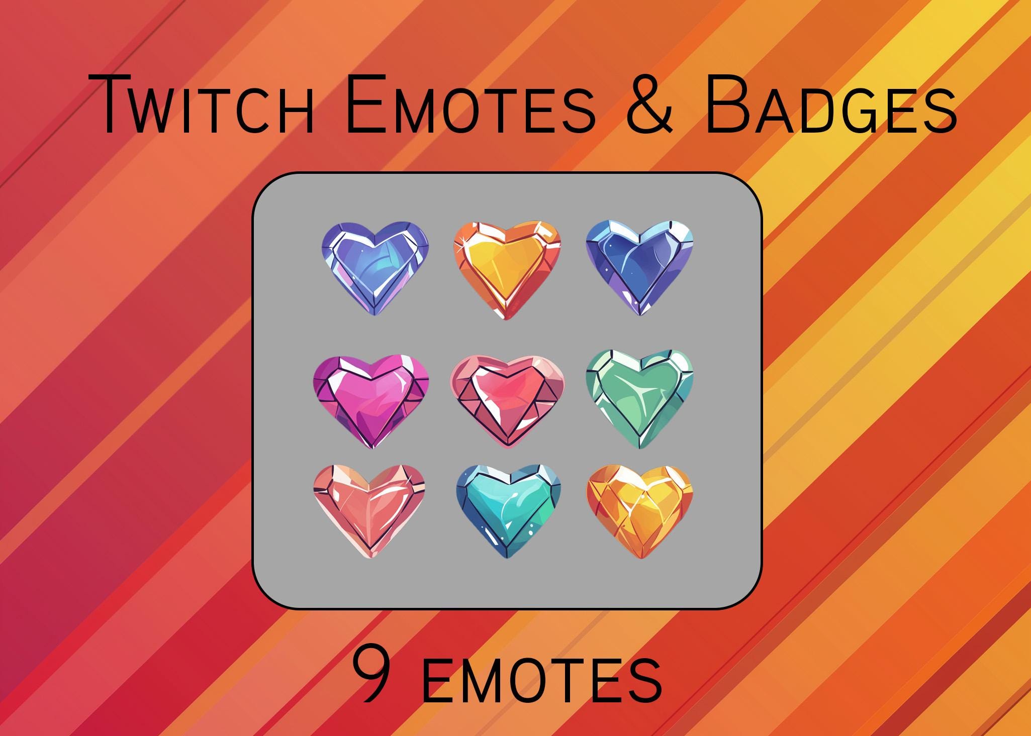 Diamond Heart Twitch Emotes & Badges | Twitch Emotes | Twitch Badges ...