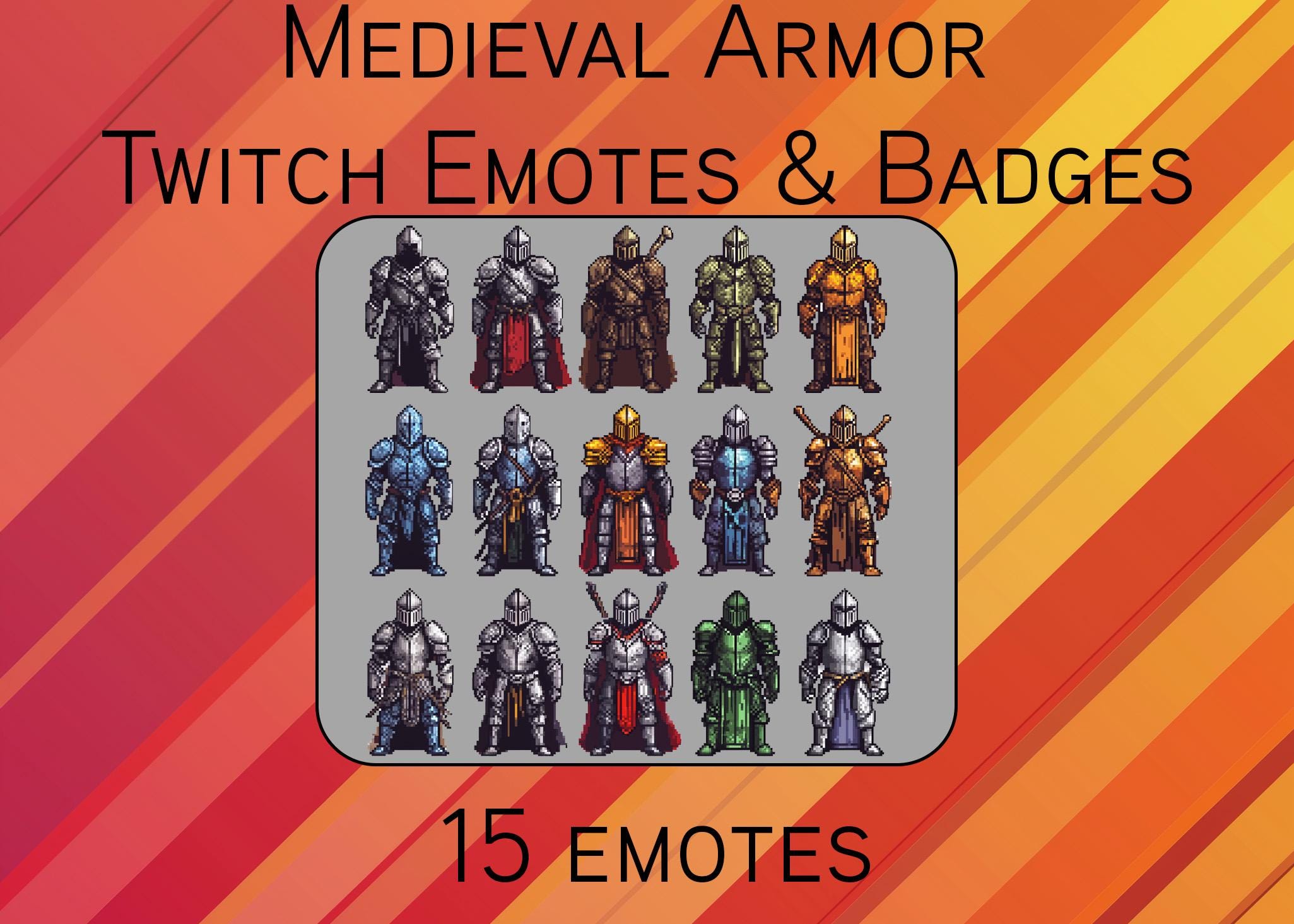 Medieval Armor Emotes | Twitch Emotes | Discord Emotes | Various Armor ...