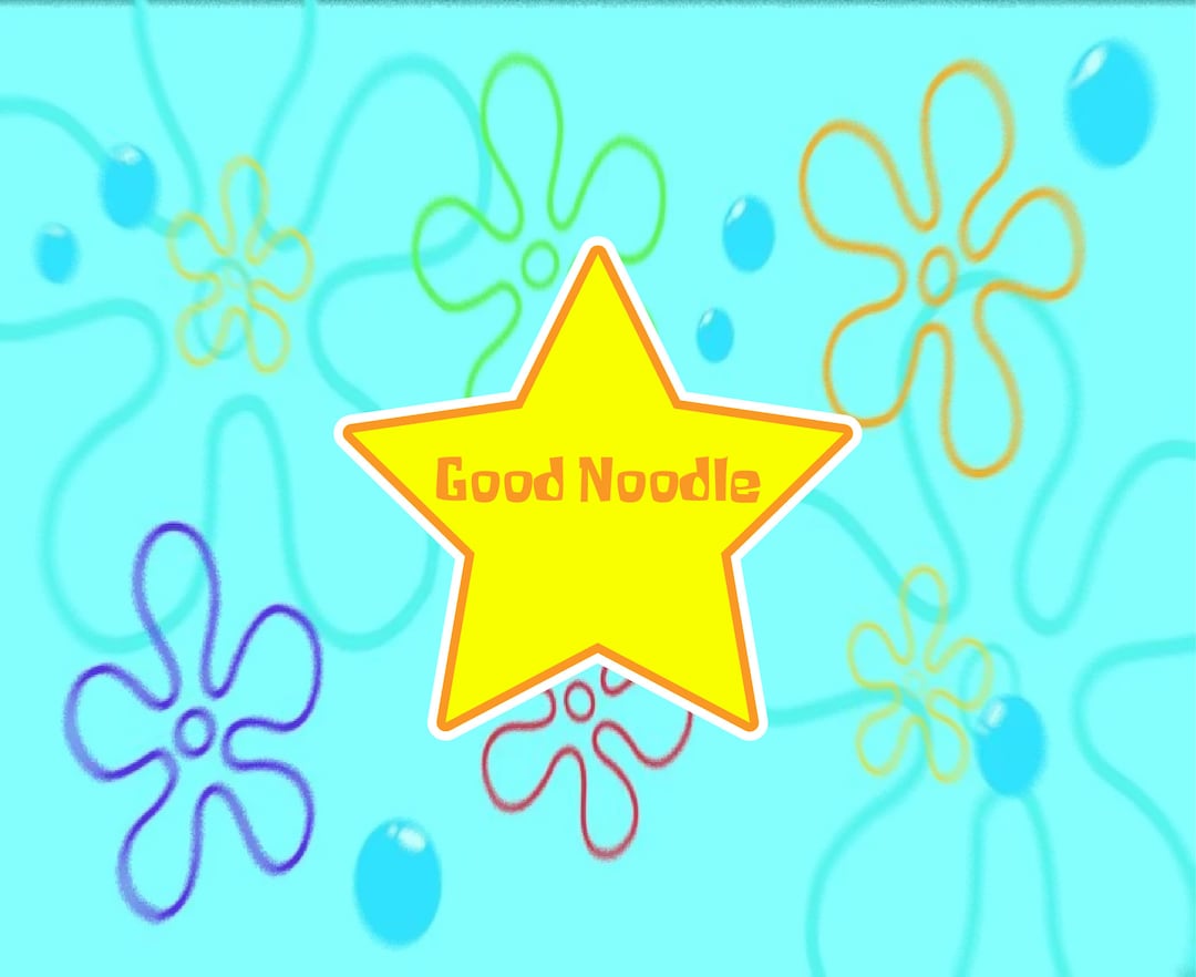 Spongebob Good Noodle Meme Sticker Good Noodle Star Sticker - Etsy