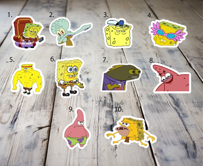 Spongebob Meme Sticker Pack Stickers Laptop Sticker Water Resistant ...
