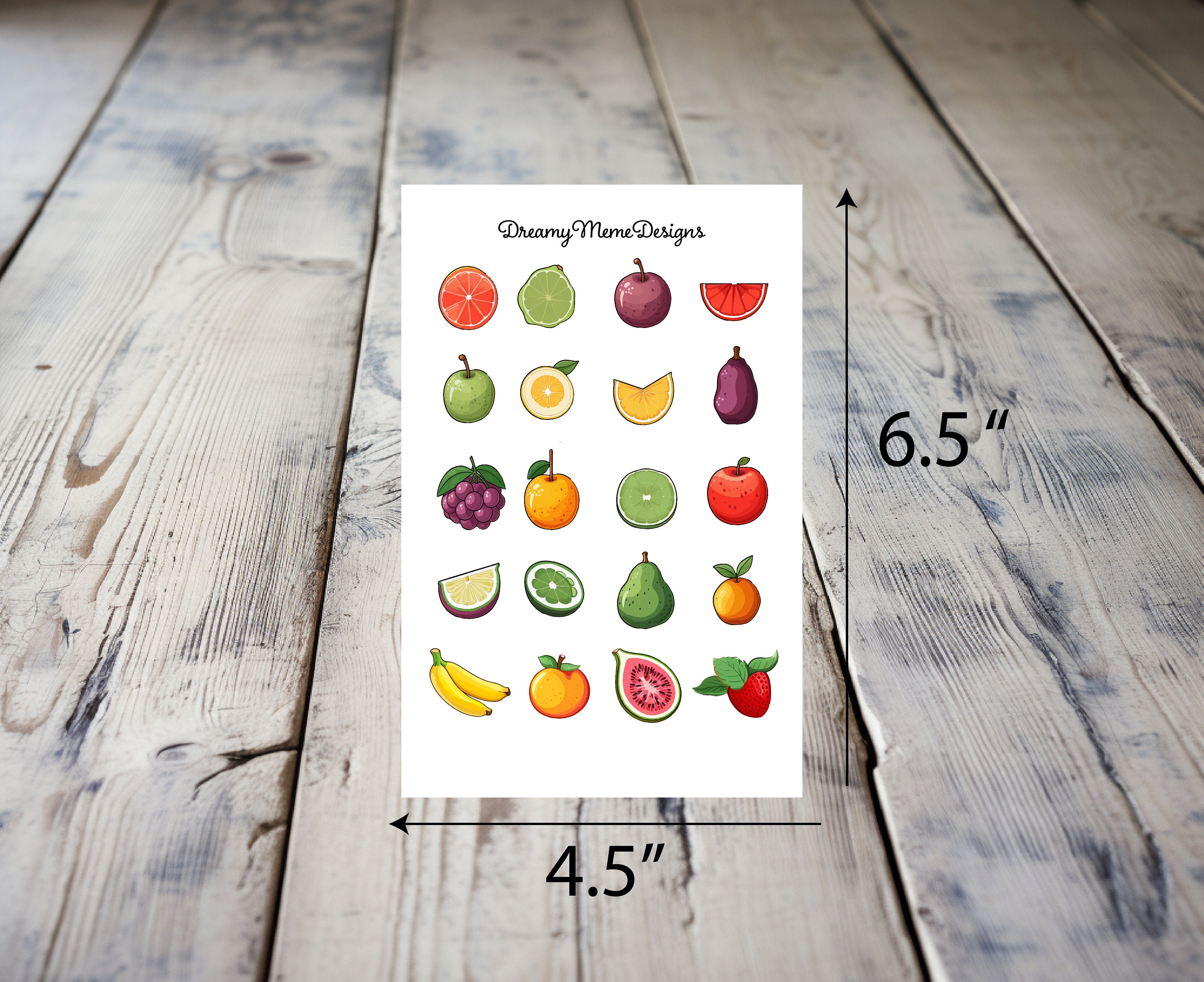 Fruit Sticker Sheet | Planner Stickers | Scrapbooking Stickers ...