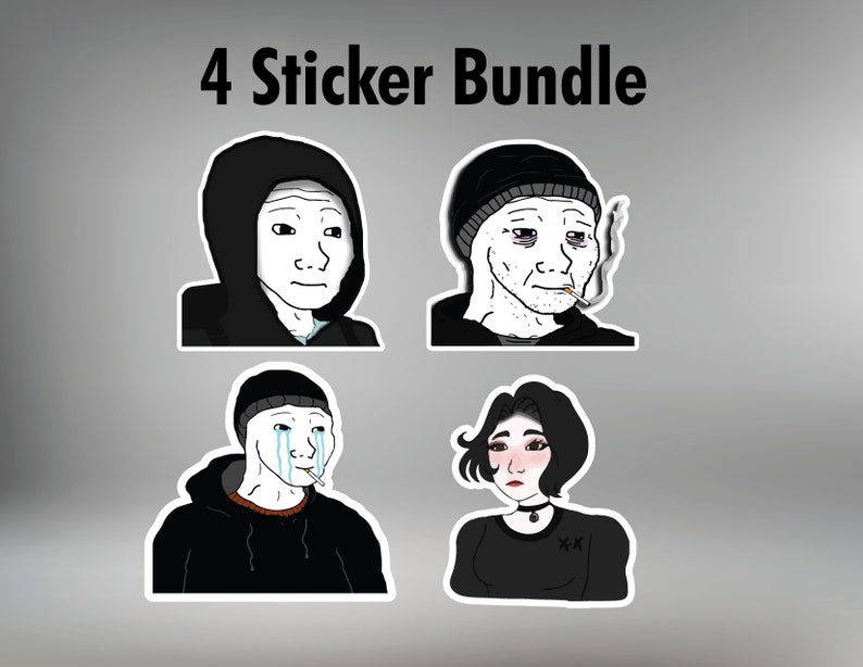 Doomer Wojak Meme Sticker Bundle Meme Sticker Vinyl Various Sizes - Etsy