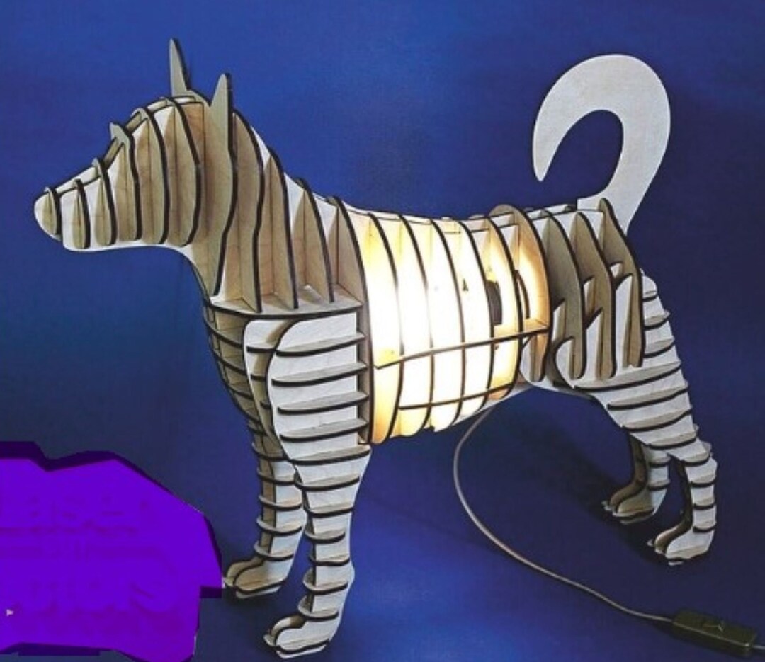 Doggie Lamp. Laser-cut File Vector Model DXF SVG CDR Eps and Ai Cnc ...