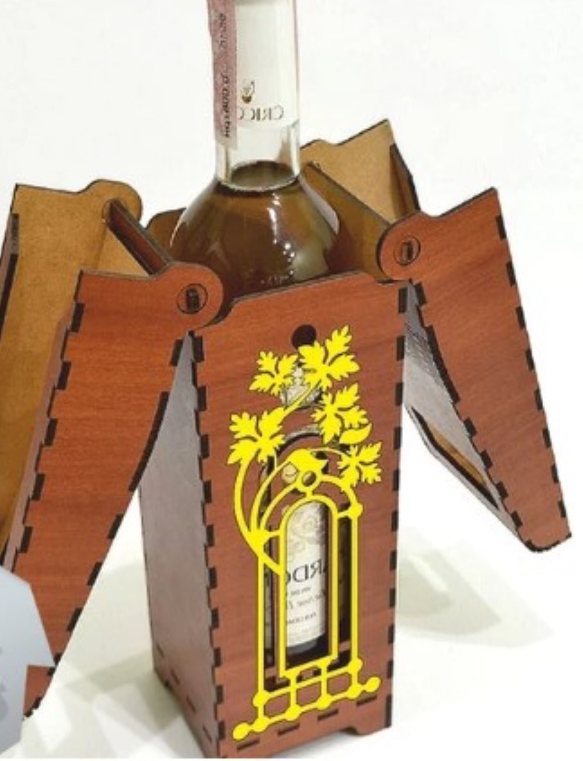 Wine Bottle Box. Vector Model Svg Dxf, Cnc Vector, Cnc, File Laser-cut ...