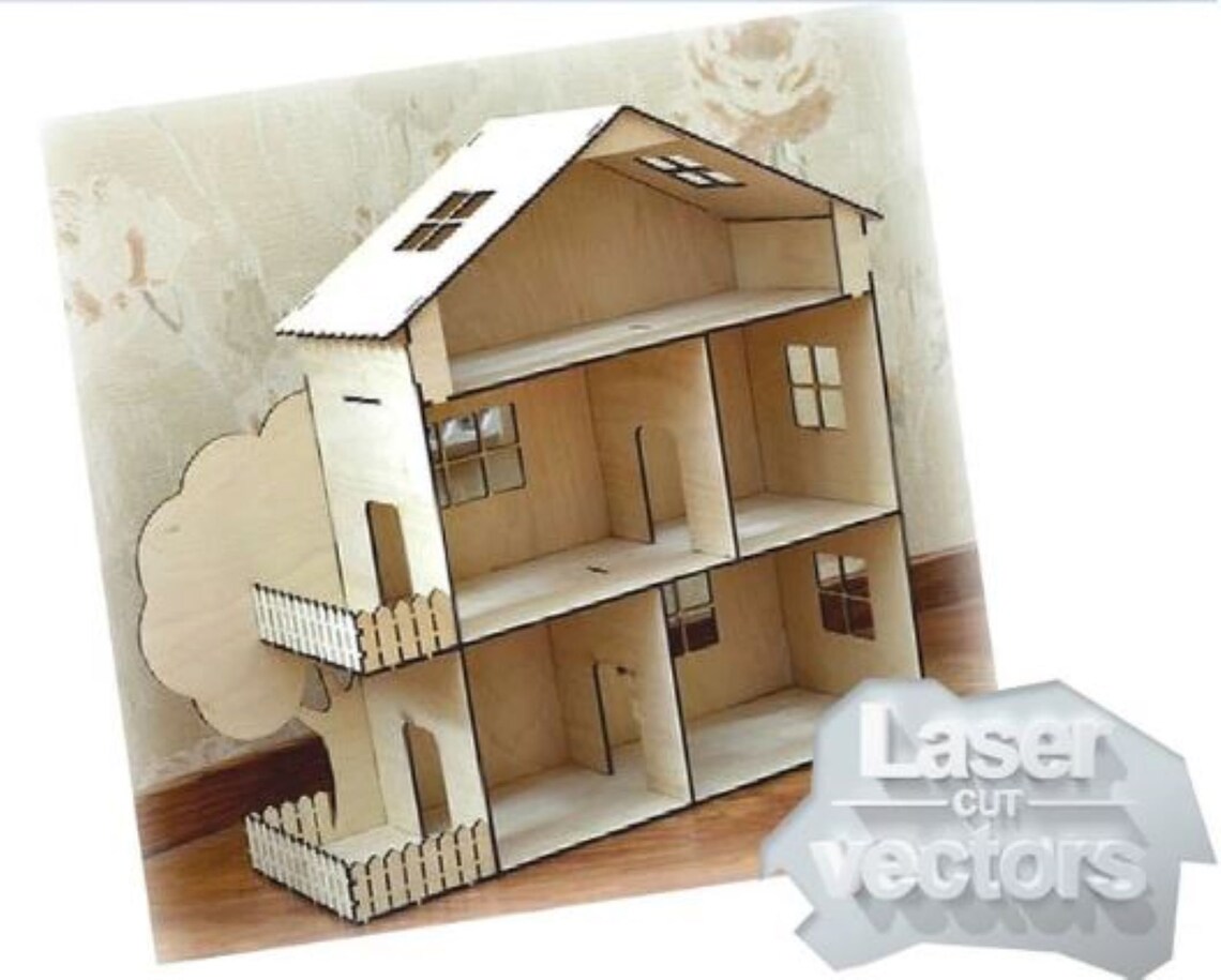 Dollshouse. Vector Model SVG DXF CNC Files Lasercut Files - Etsy