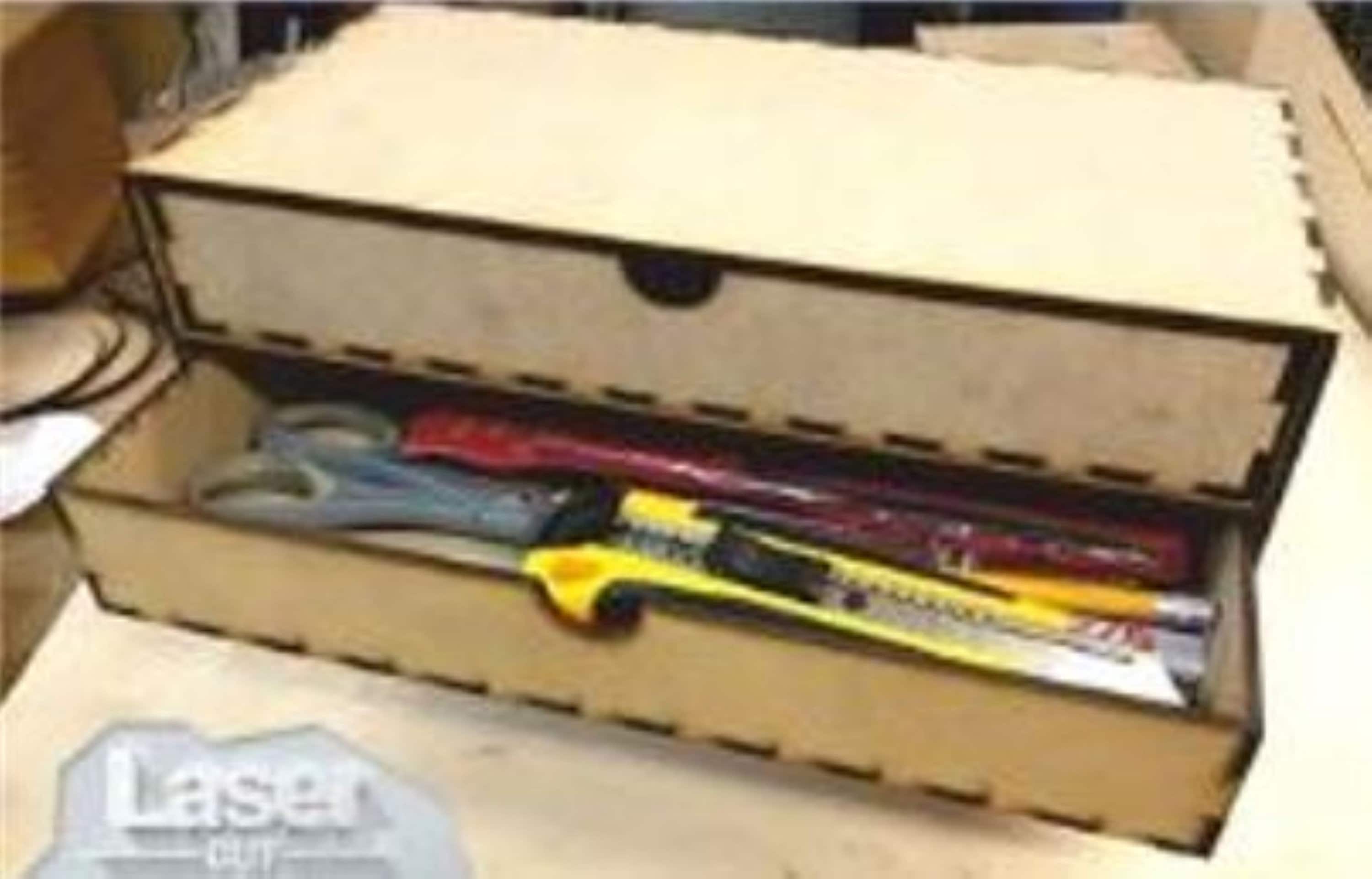 Box With Drawers. Laser Cut Files Svg Dxf, Cdr, Eps, Ai File, 3d Puzzle ...