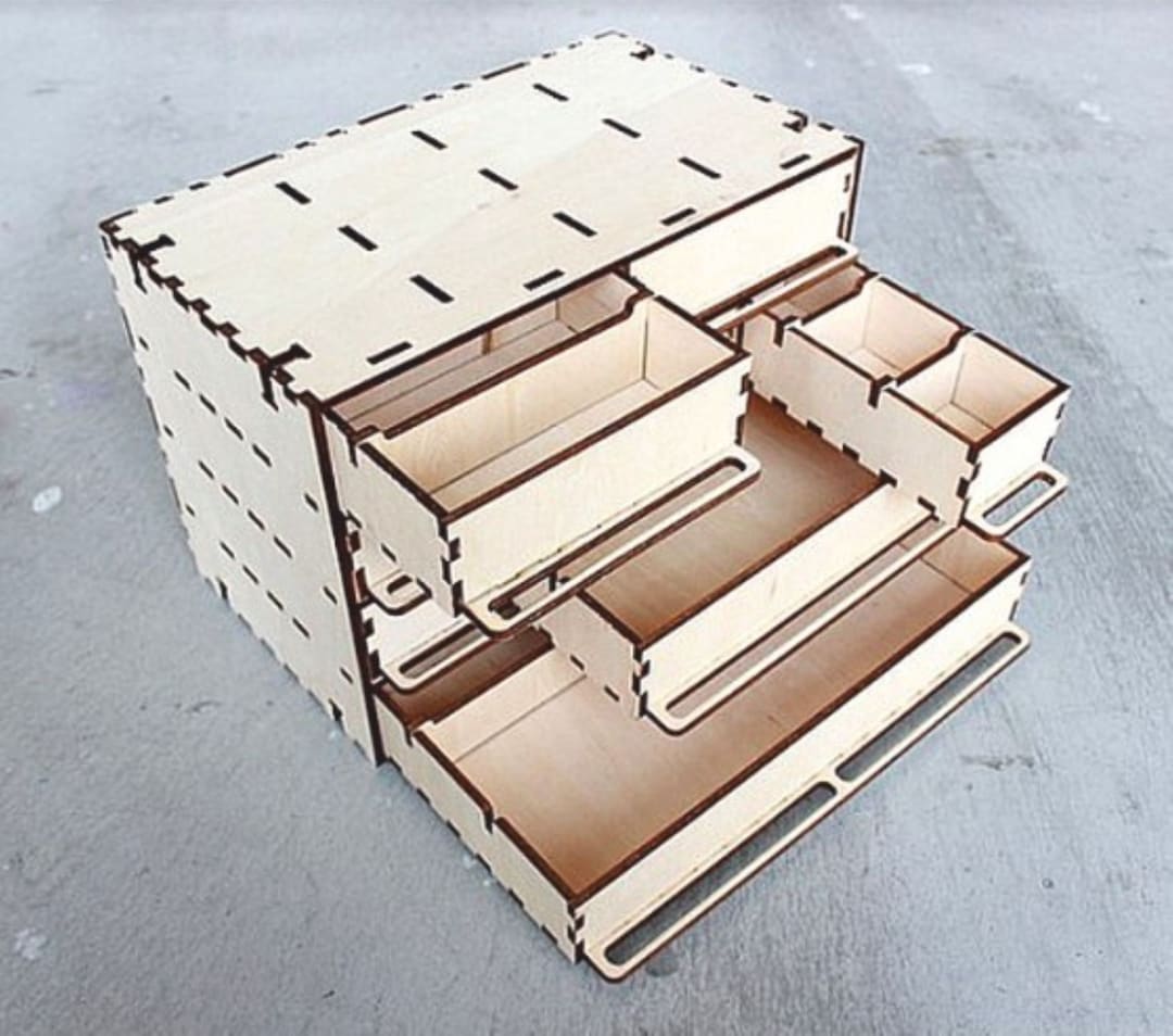 Art and Crafts Organization Compartment Box. Laser Cut File Svg Dxf ...
