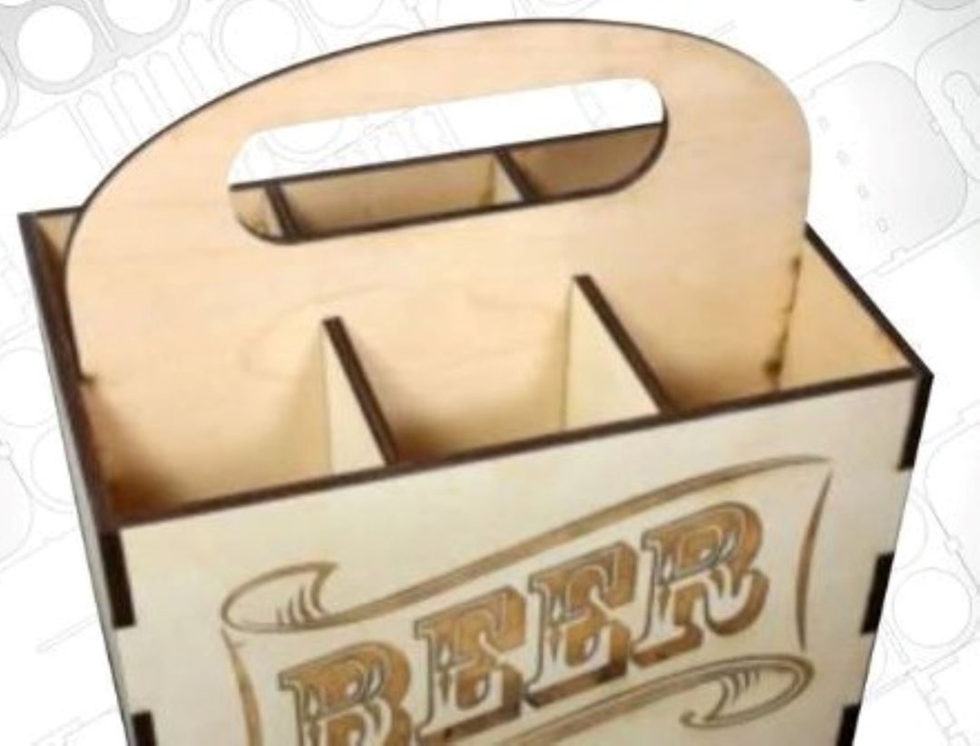 Beer Carrier 6 Bottles. Laser Cut File Svg, Dxf, Cdr, Eps and Ai Files ...