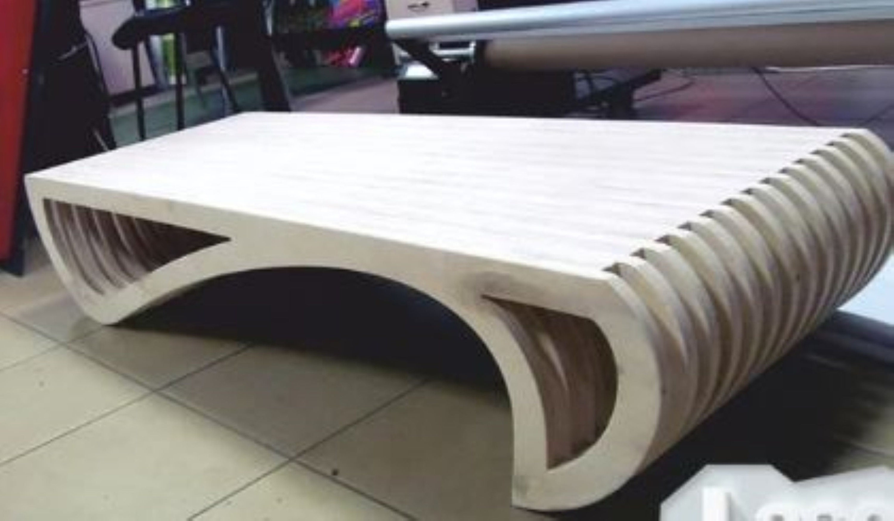 Wavy Bench Table. Laser-cut Svg, Dxf, Cdr, Eps, Ai Router Files, Cnc ...