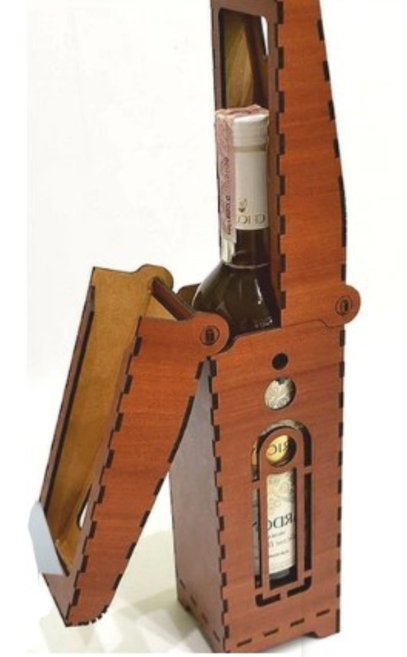 Wine Bottle Box. Vector Model Svg Dxf, Cnc Vector, Cnc, File Laser-cut ...