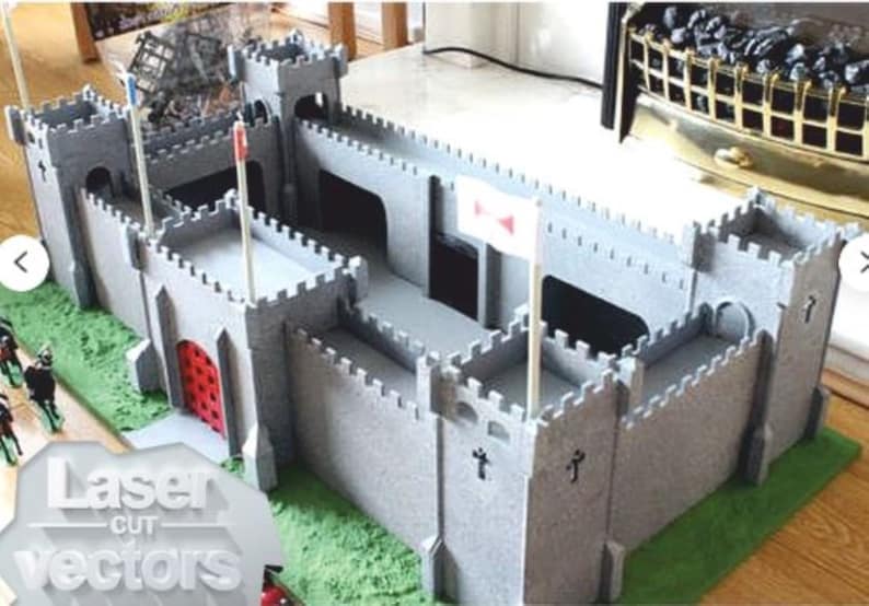 Castle. Laser Cut File Svg Dxf Cdr EPS and AI Wooden - Etsy