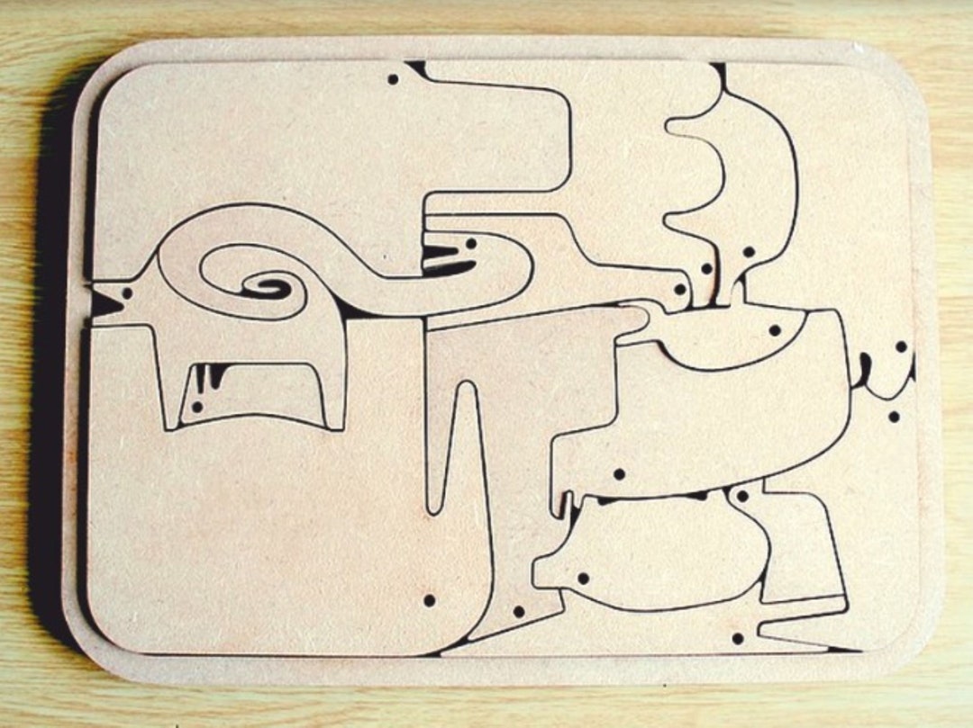 16 Animal Puzzle. Laser Cut Files Svg Dxf, Ai Laser Cut File, Laser ...