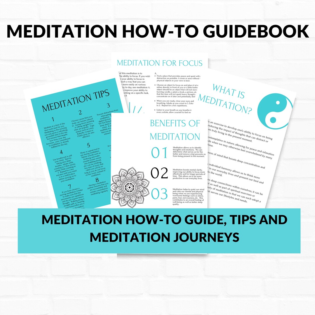 Meditation Beginner Guidebook, Journal Workbook, Mindfulness How-to - Etsy