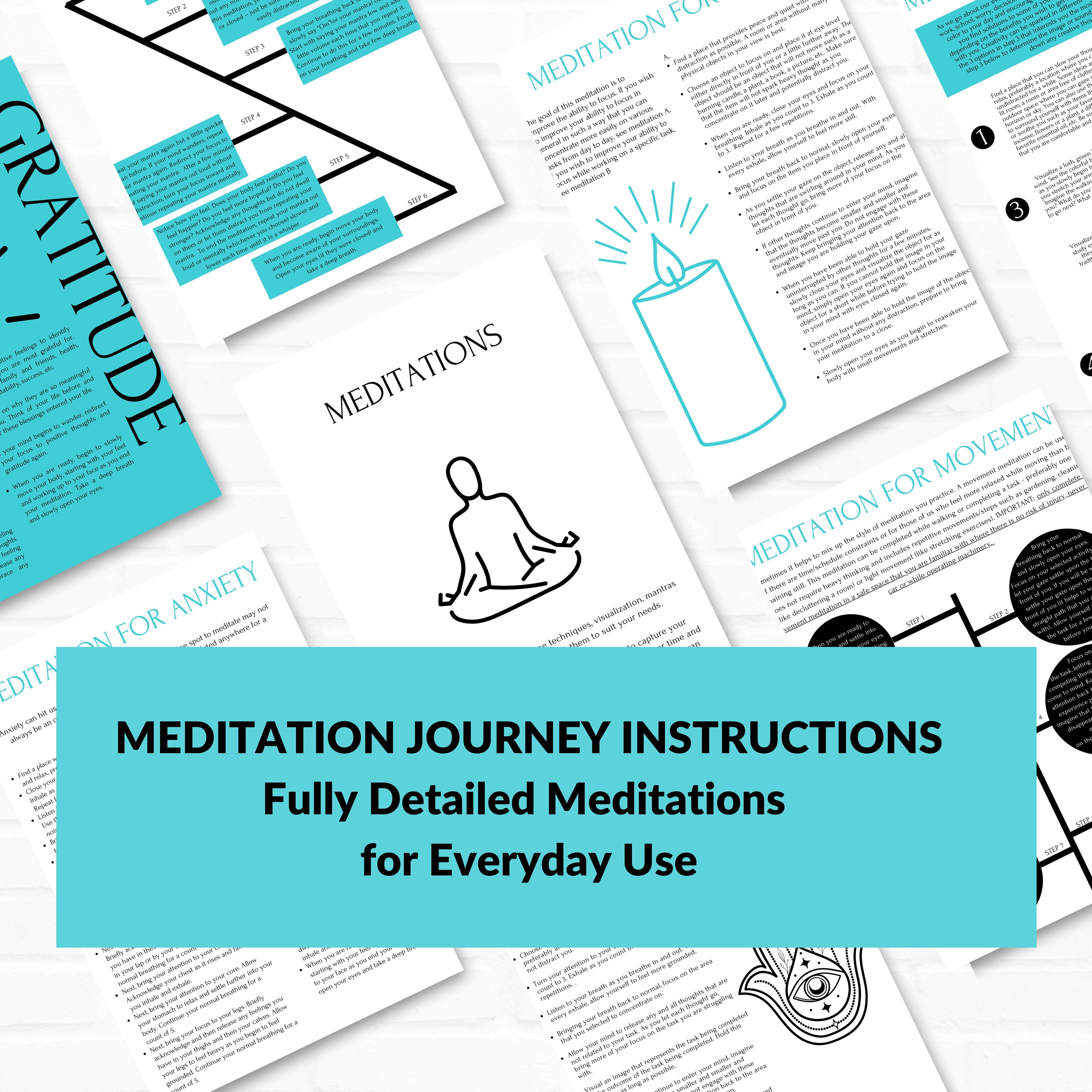 Meditation Beginner Guidebook, Journal Workbook, Mindfulness How-to - Etsy