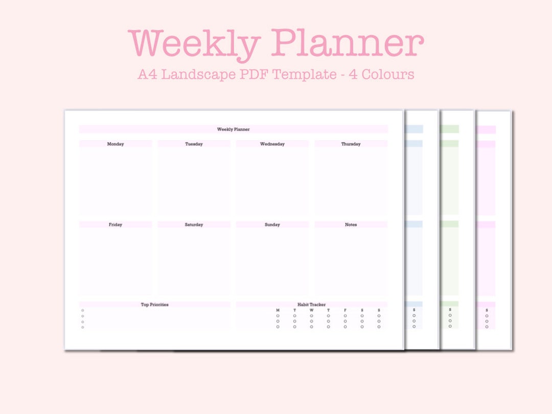 Weekly Planner Template PDF, Digital Download, Suitable for Goodnotes ...